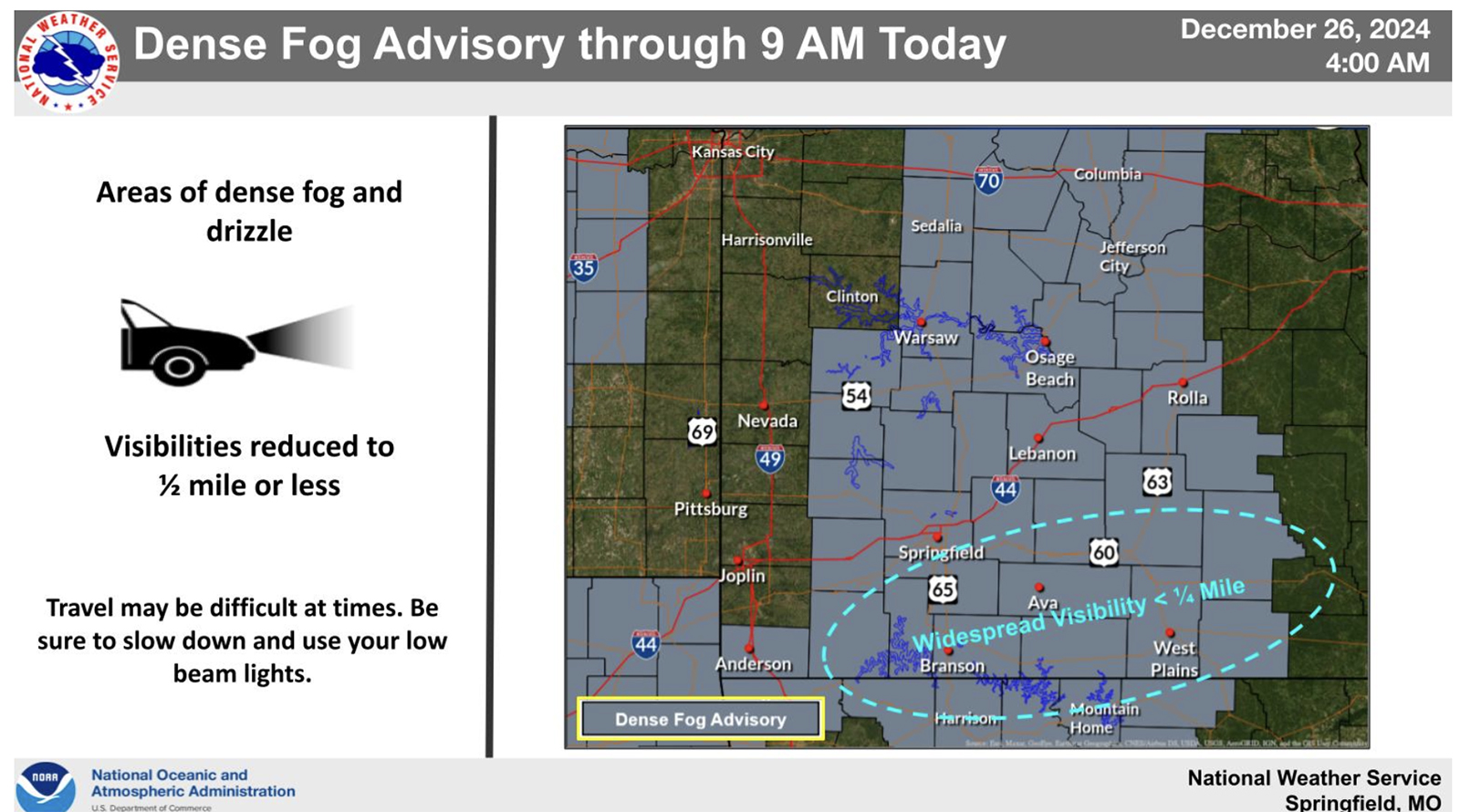 Weather Service: Area under dense fog advisory on Thursday morning ...