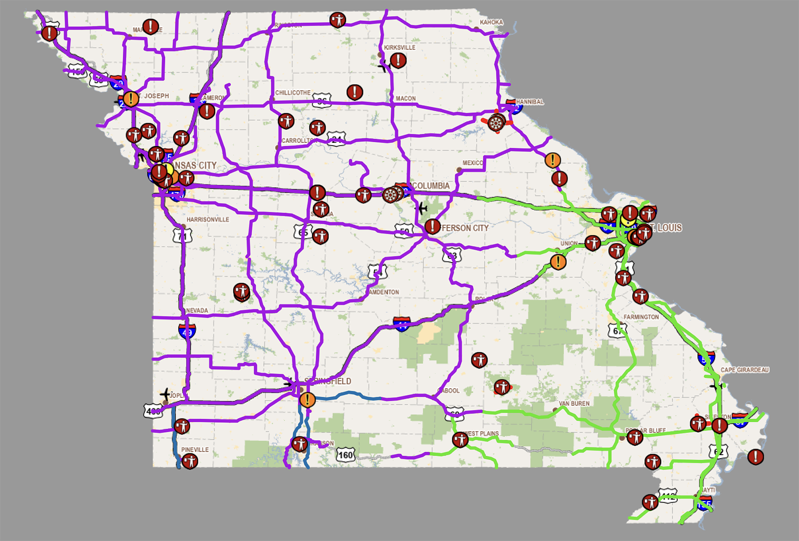 ROAD CONDITIONS: Most recent reporting by MoDOT across Missouri ...